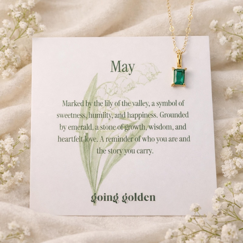 Rectangle Emerald Charm - Etsy