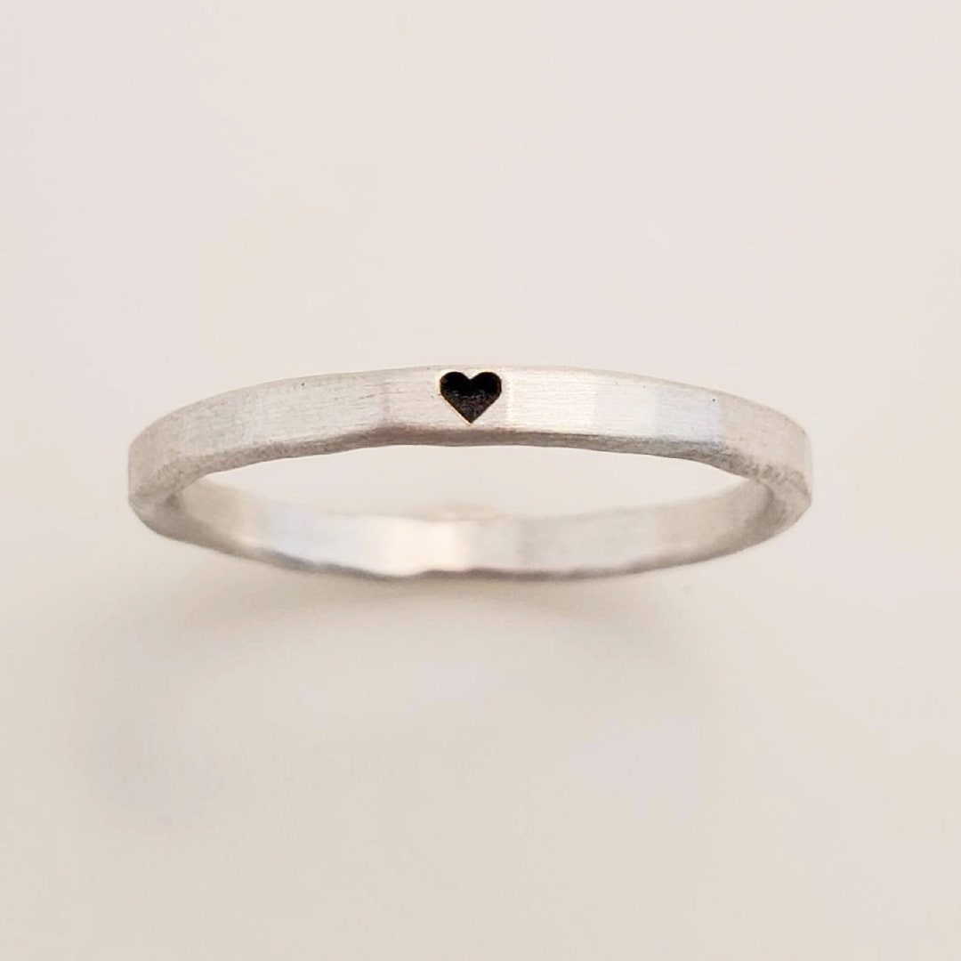 Heart Ring | Simple Fine Silver Minimalist Heart Ring | Ring With Heart ...