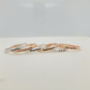 Stackable Name Rings | Stacking Ring With Kids Names | Personalized Jewelry | Personalized Gift ...