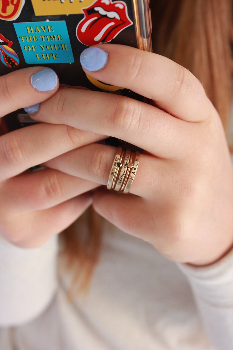 Stackable Class Ring Set Stackable Class Rings Affordable - Etsy