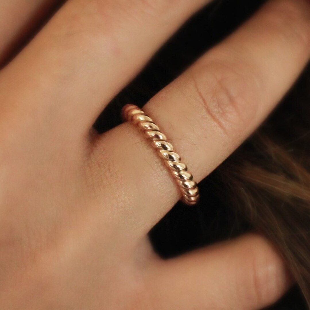 Twisted Gold Ring | Handmade Thick Twisted Gold Ring | Unique Twisted ...
