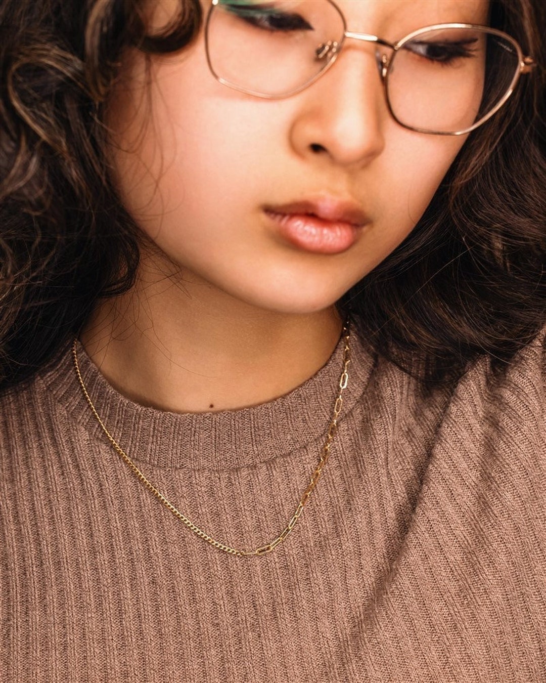 Women's Gold Chain Necklace Design Your Own Necklace Two Chain Necklace ...