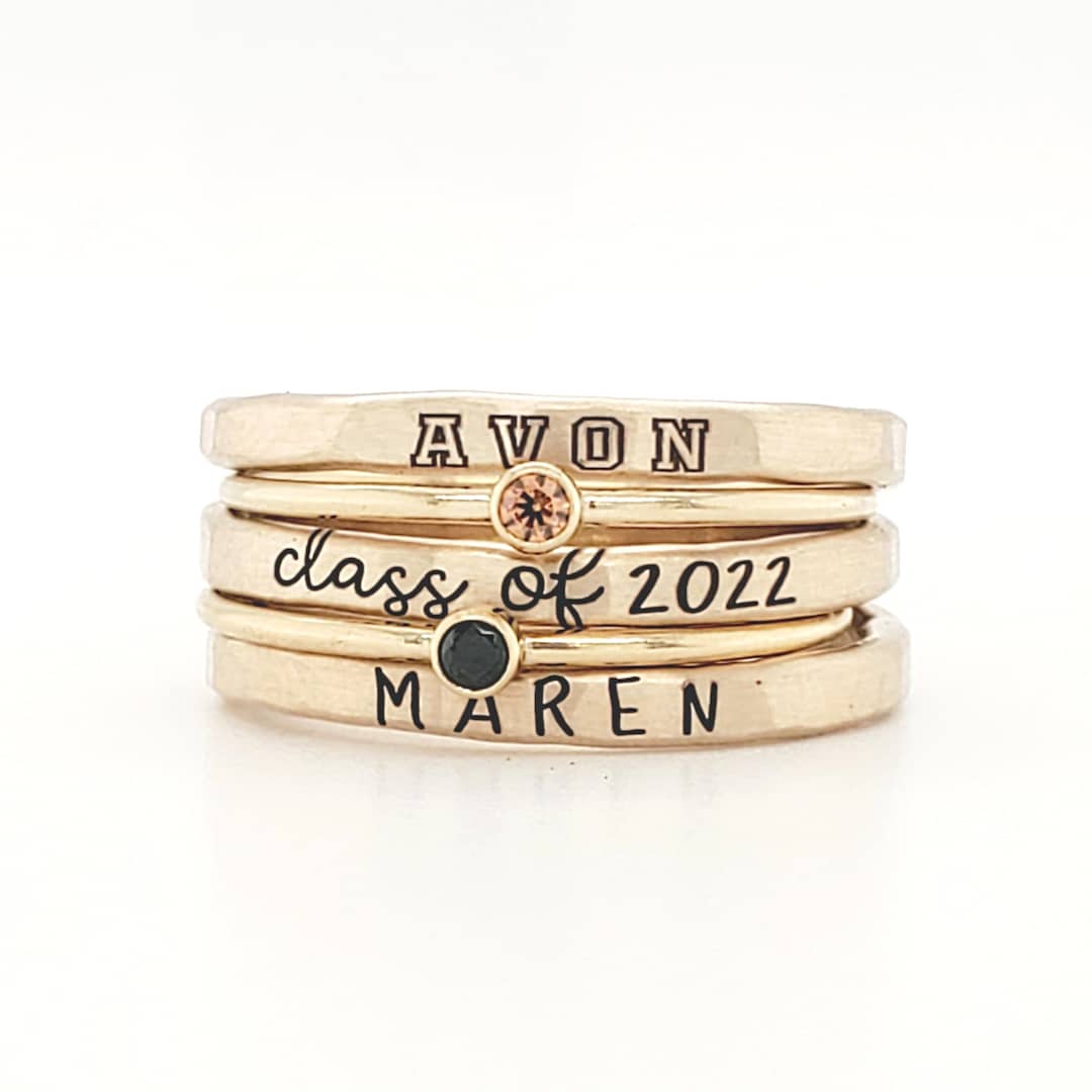 Stackable Class Ring Set Stackable Class Rings Affordable Class Ring ...