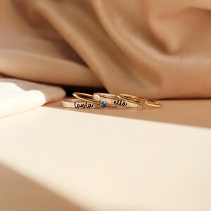 Stackable Rings | Custom Name Jewelry | Cursive Name Rings | Stackable Name Rings | Personalized ...