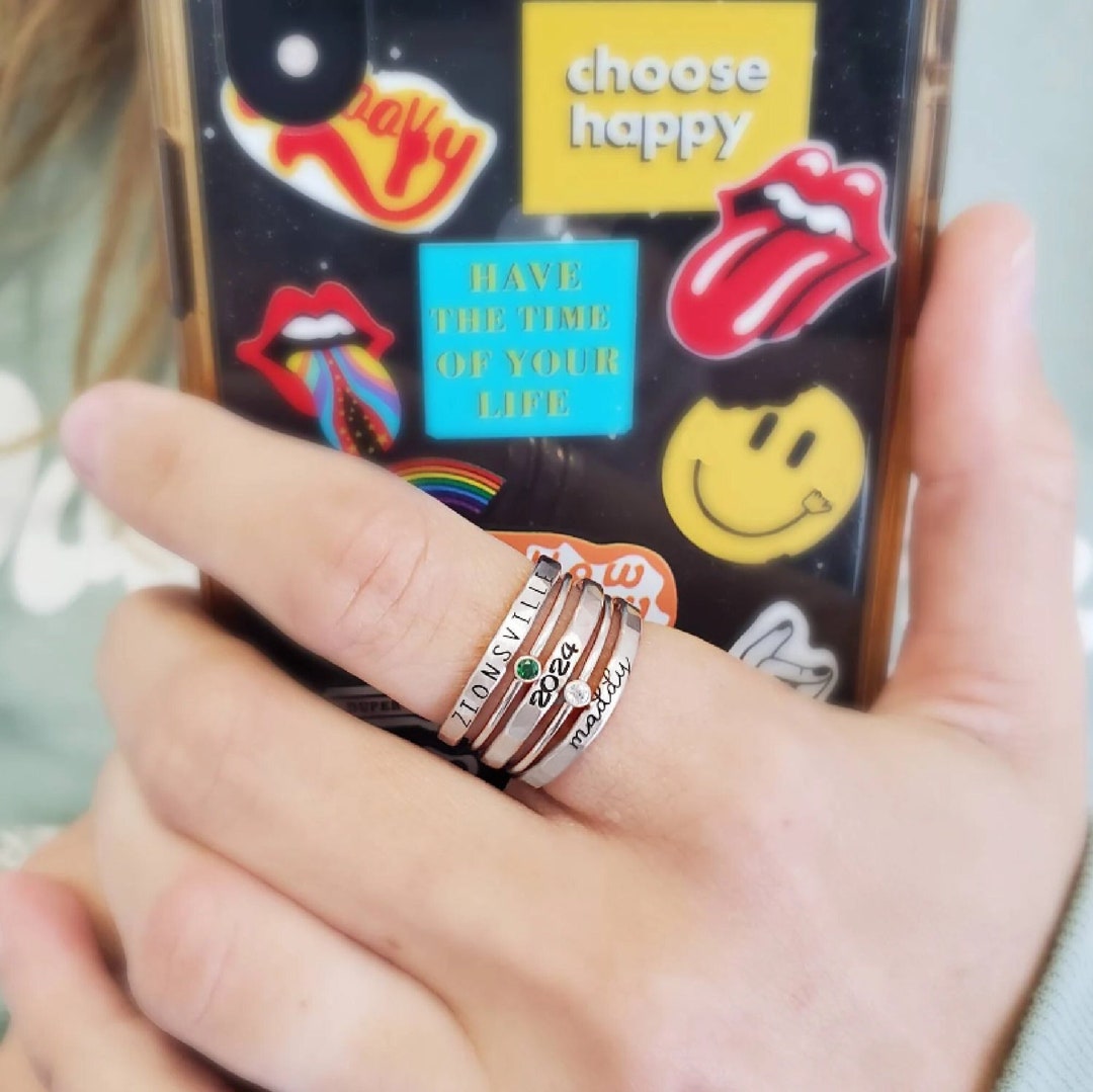 Graduation Gift | Class Ring Set | Stackable Class Rings | Affordable ...