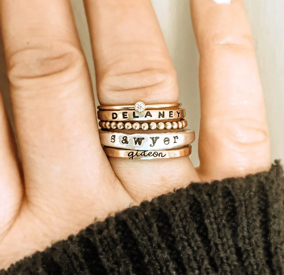 Name Ring Mom Gift Grandma Gift Personalized Name Ring Maximalist Name ...