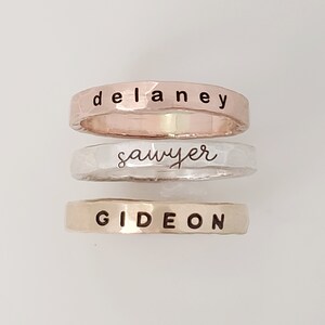 Thick Stacking Rings With Names | Thick Stacked Name Rings | Chunky ...