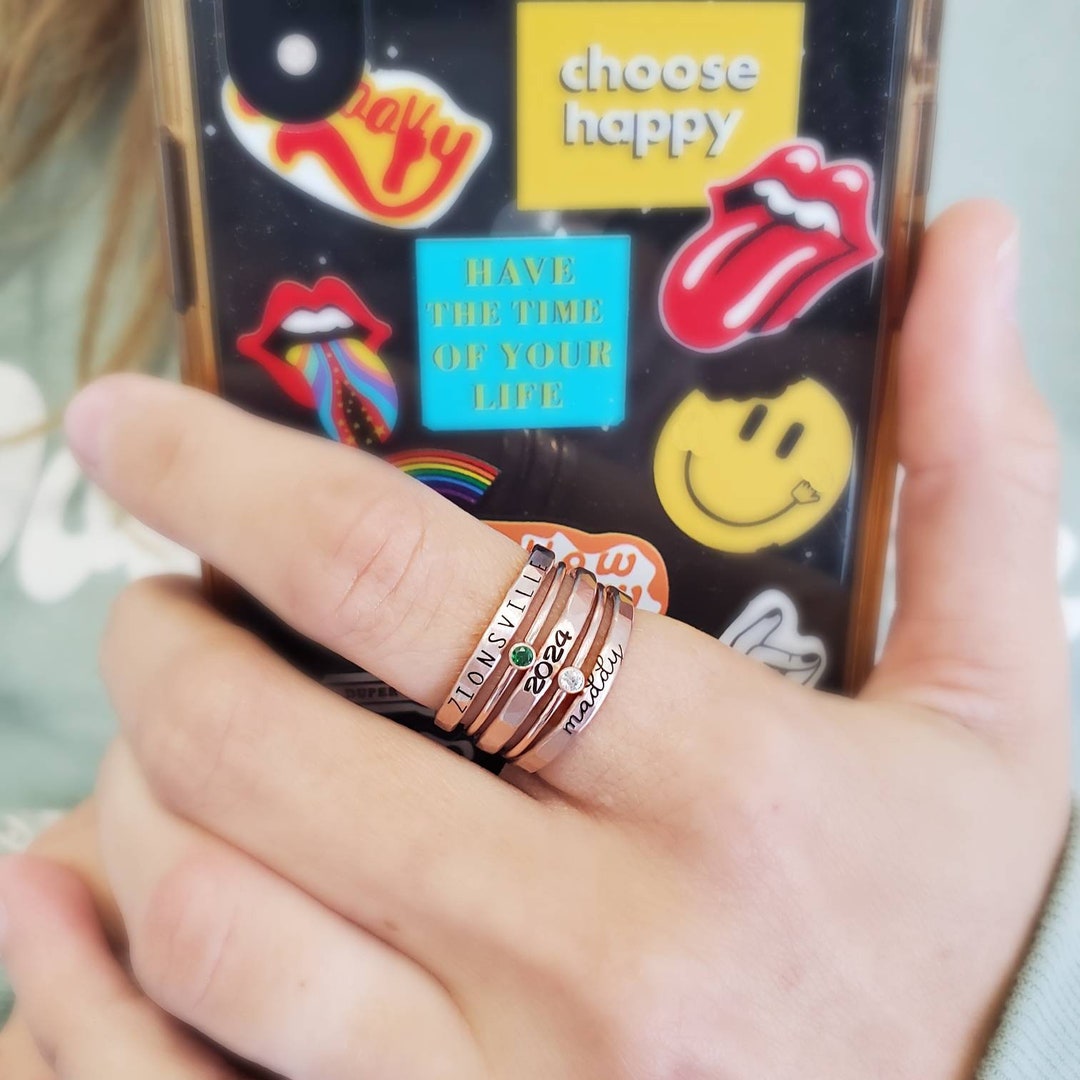 Graduation Gift Class Ring Set Stackable Class Rings Affordable Class ...