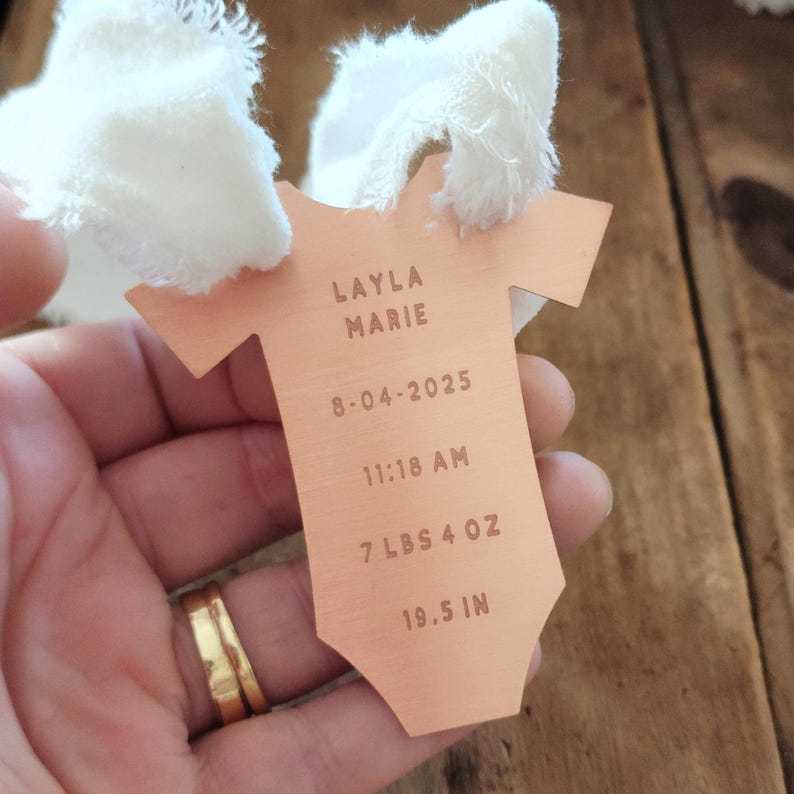 Personalized Baby Stats Ornament | Engraved Copper Brass Aluminum ...