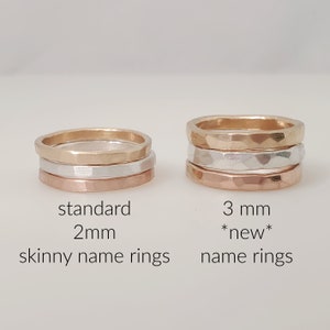 Thick Stacking Rings With Names | Thick Stacked Name Rings | Chunky ...