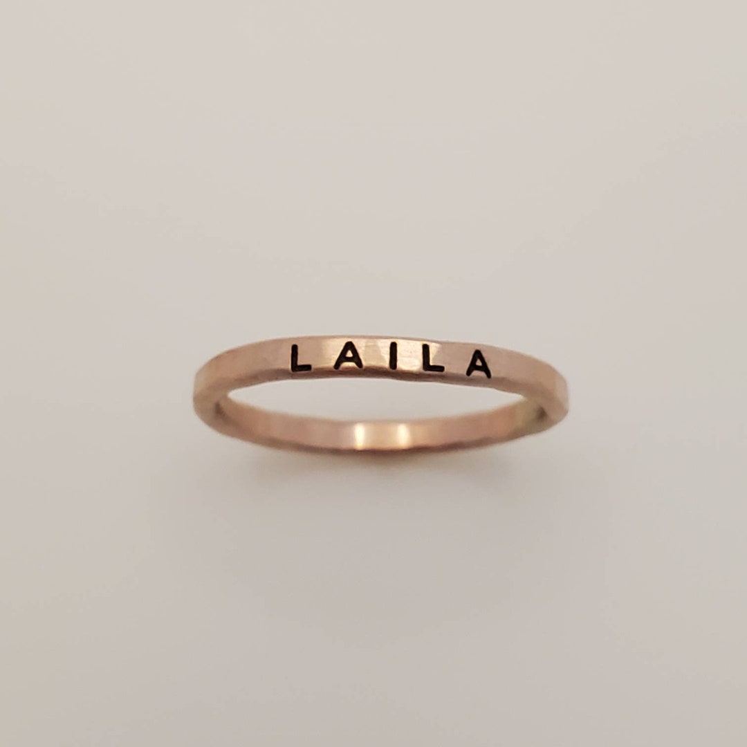 Rose Gold Filled Stacking Ring | Name Ring | Minimalist Rose Gold ...