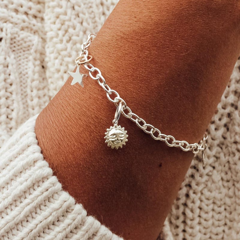 Silver Charm Bracelets - Etsy