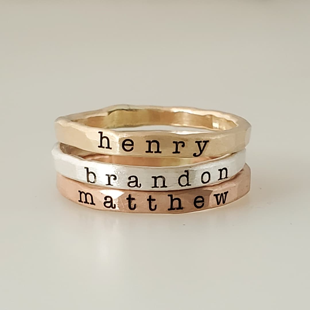 Stackable Ring | Mother Gift for Wife | Personalized Jewelry | Name Rings | Gift for Mom | Going ...