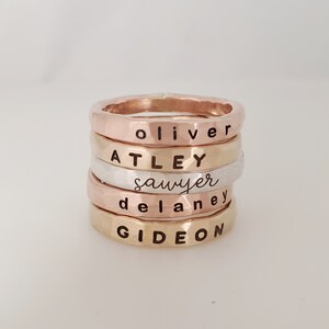 Thick Stacking Rings With Names | Thick Stacked Name Rings | Chunky ...