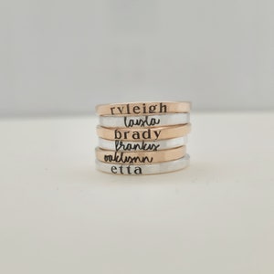Stackable Name Rings | Stacking Ring With Kids Names | Personalized Jewelry | Personalized Gift ...
