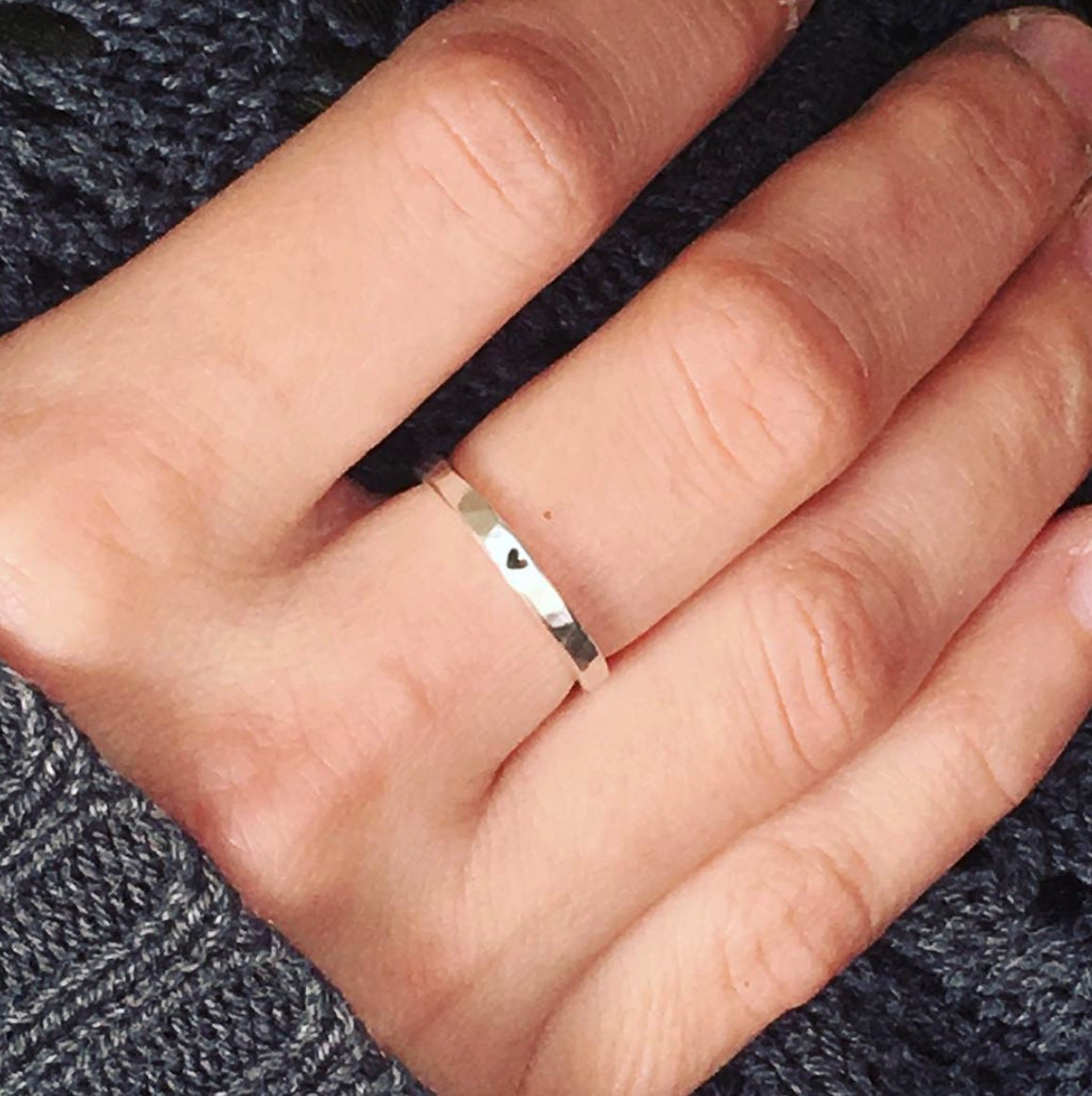 Heart Ring Simple Fine Silver Minimalist Heart Ring Ring | Etsy