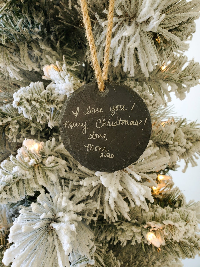 Handwriting Ornament Signature Slate Ornament Christmas | Etsy