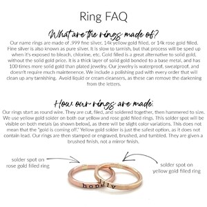 Ring Set Gift for Mom | Stackable Rings | Personalized Name Rings | 14k Gold Filled Name Ring ...