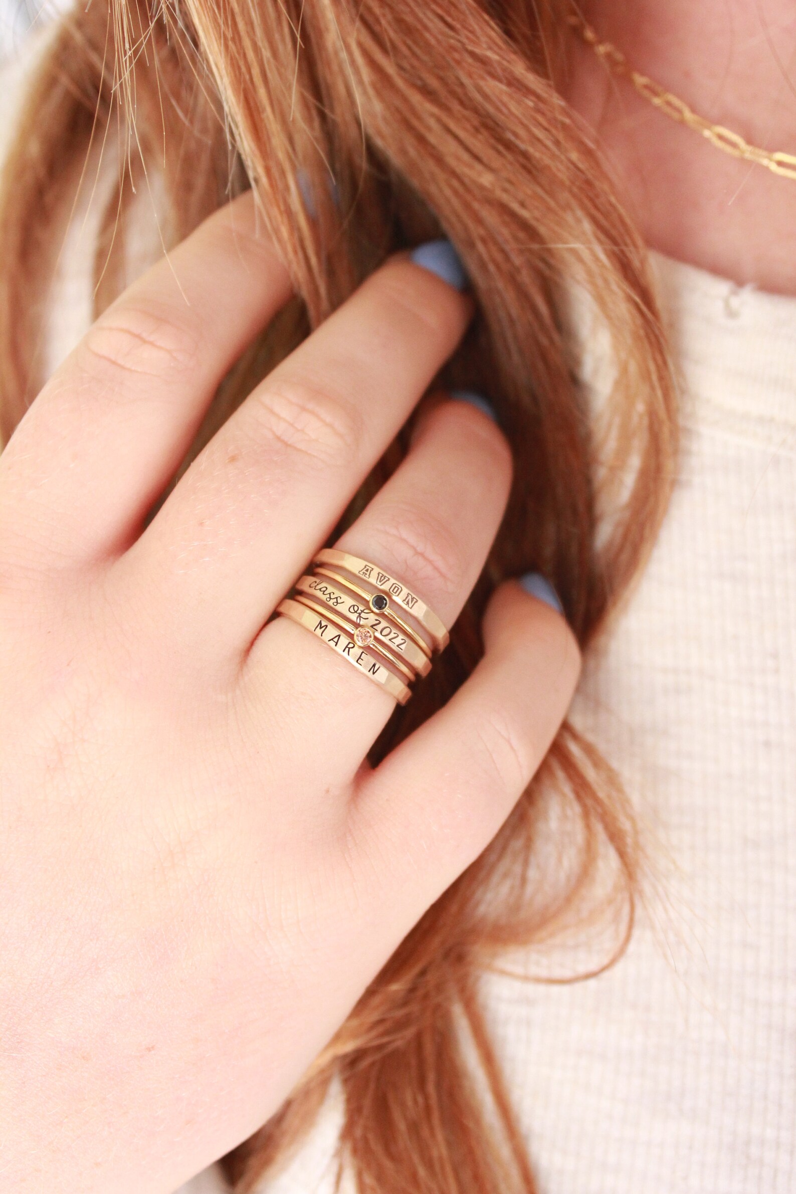 Stackable Class Ring Set Stackable Class Rings Affordable - Etsy