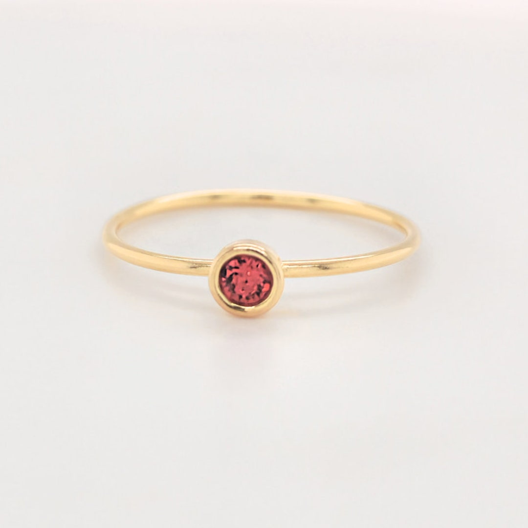Large July Birthstone Ring| Ruby Red Birthstone Ring | Birthday Gift ...