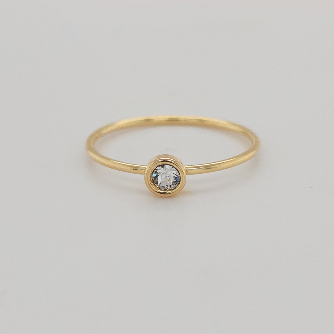 Large April Birthstone Ring | April Birthday | Tween Girl Gift | Clear ...