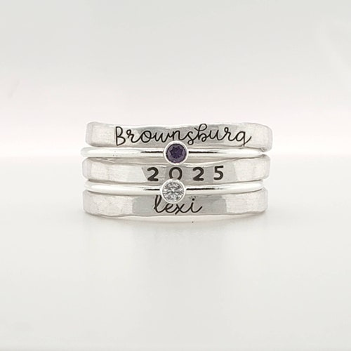 Stackable Class Ringsclass Ring Setclass Rings Graduation - Etsy