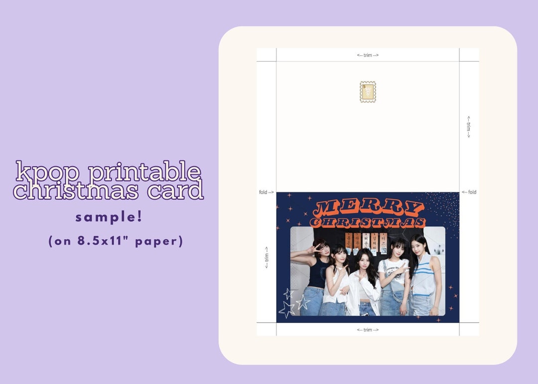 LE SSERAFIM Christmas Card Kpop Printable Christmas Card Kpop Greeting ...