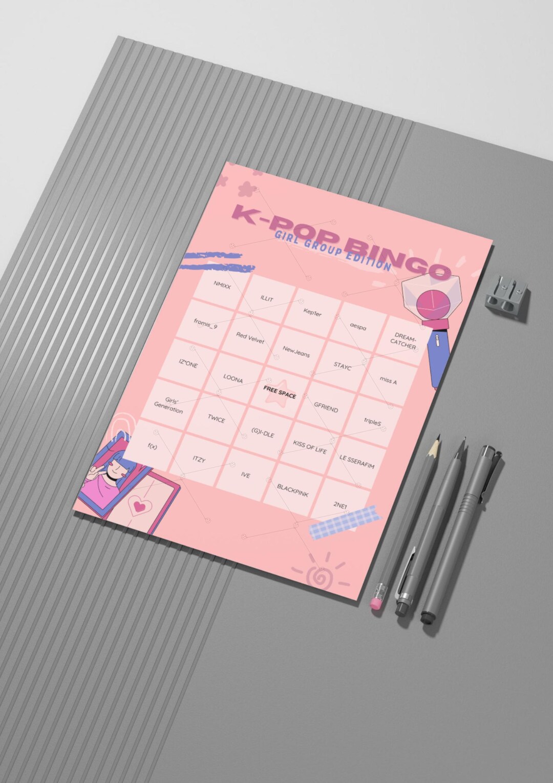 Kpop Bingo Card Template: Kpop Idol Groups (digital Download) - Etsy UK