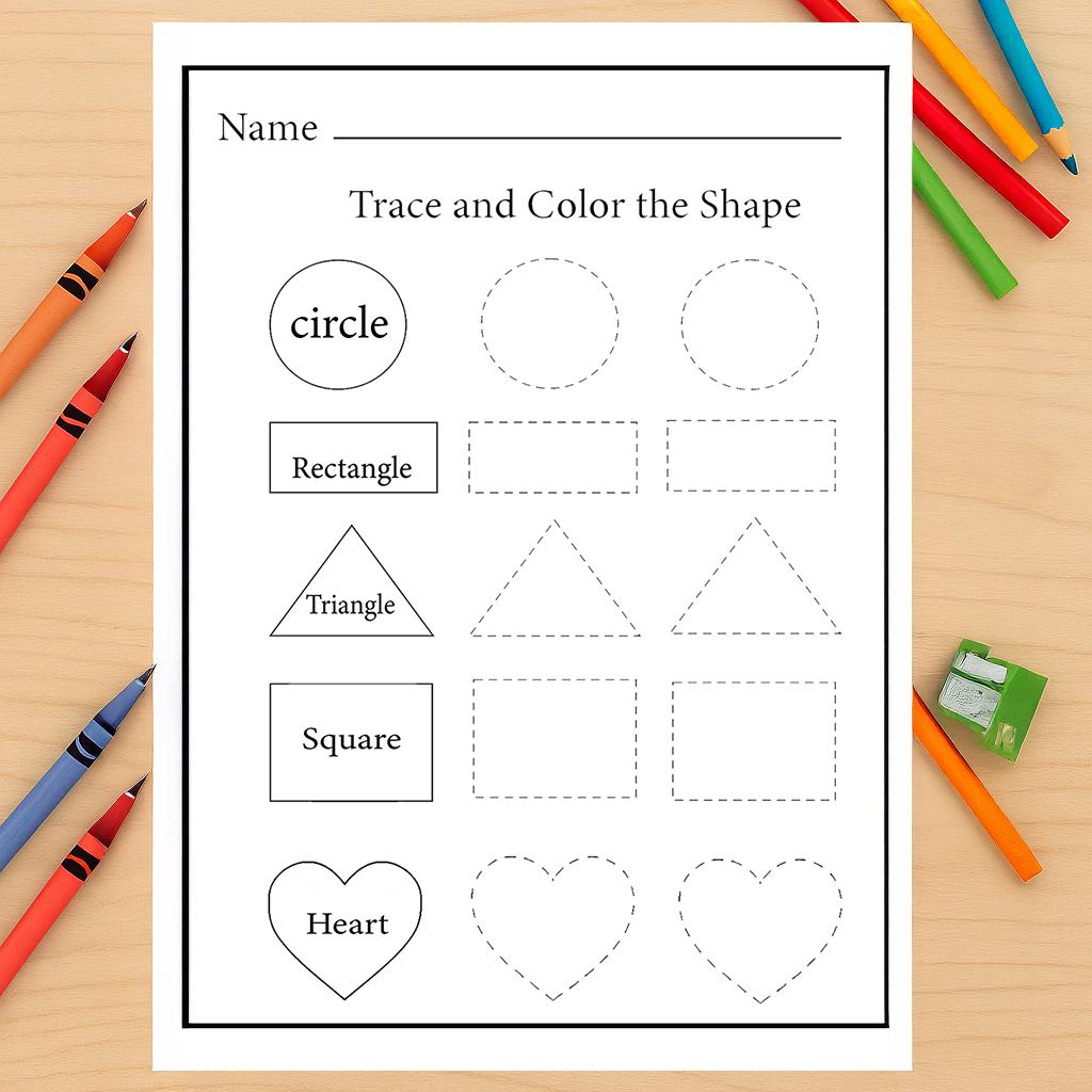 Printable Shape Tracing Worksheets | Preschool & Kindergarten | Circle ...