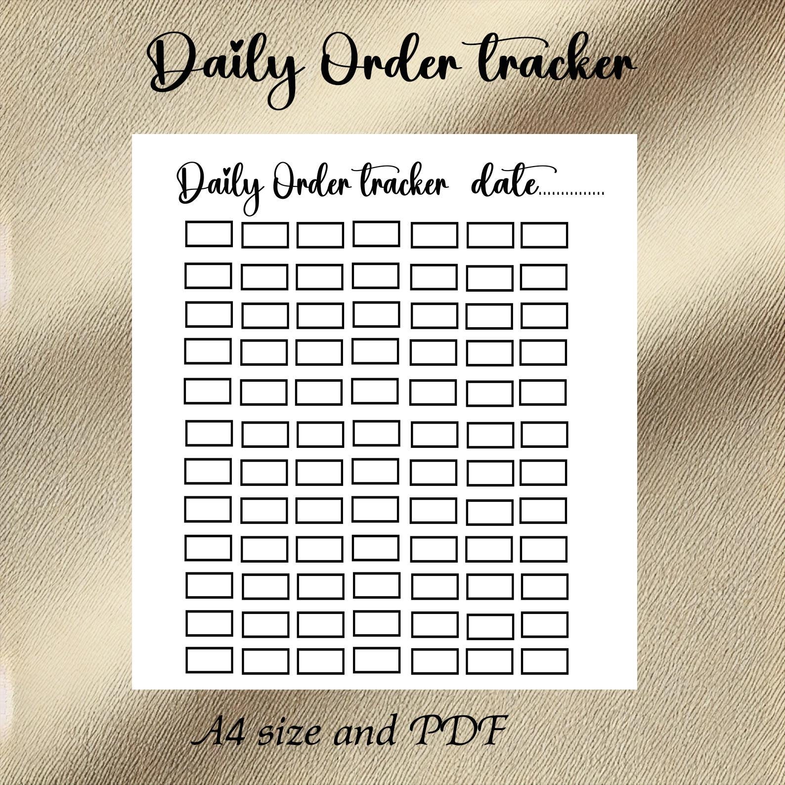 Printable Daily Order Tracker | Small Business Order Log | Digital ...