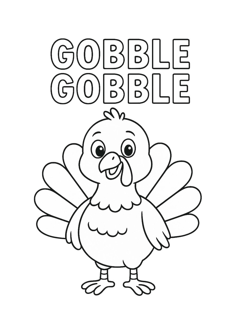 Whimsical Thanksgiving Coloring Pages | 20 Printable Turkey Pumpkin and ...