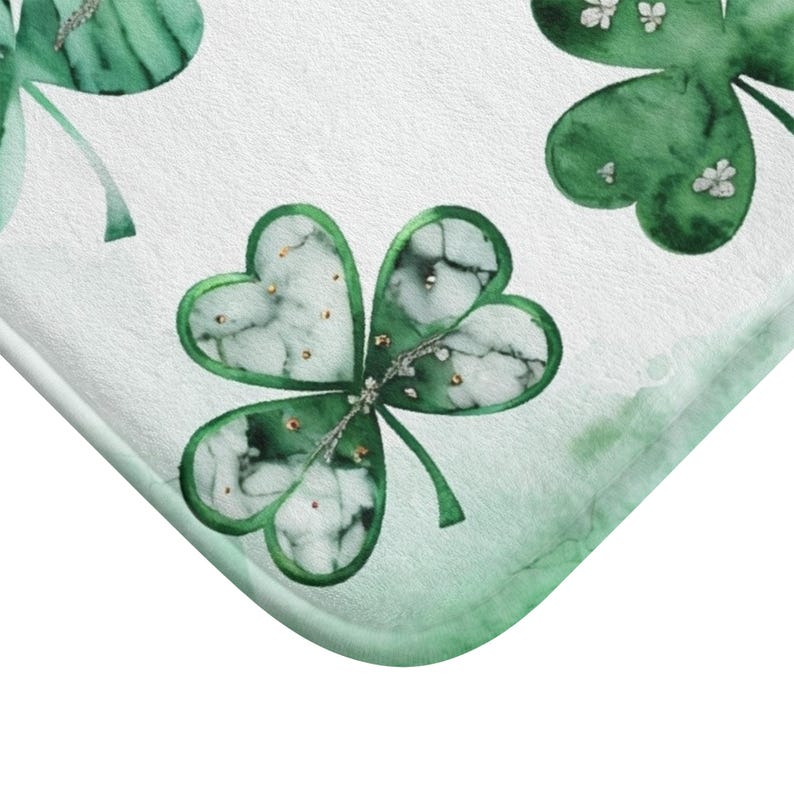 St. Patrick's Day Bath Mat Shamrock Design, Irish Home Decor, Bathroom ...