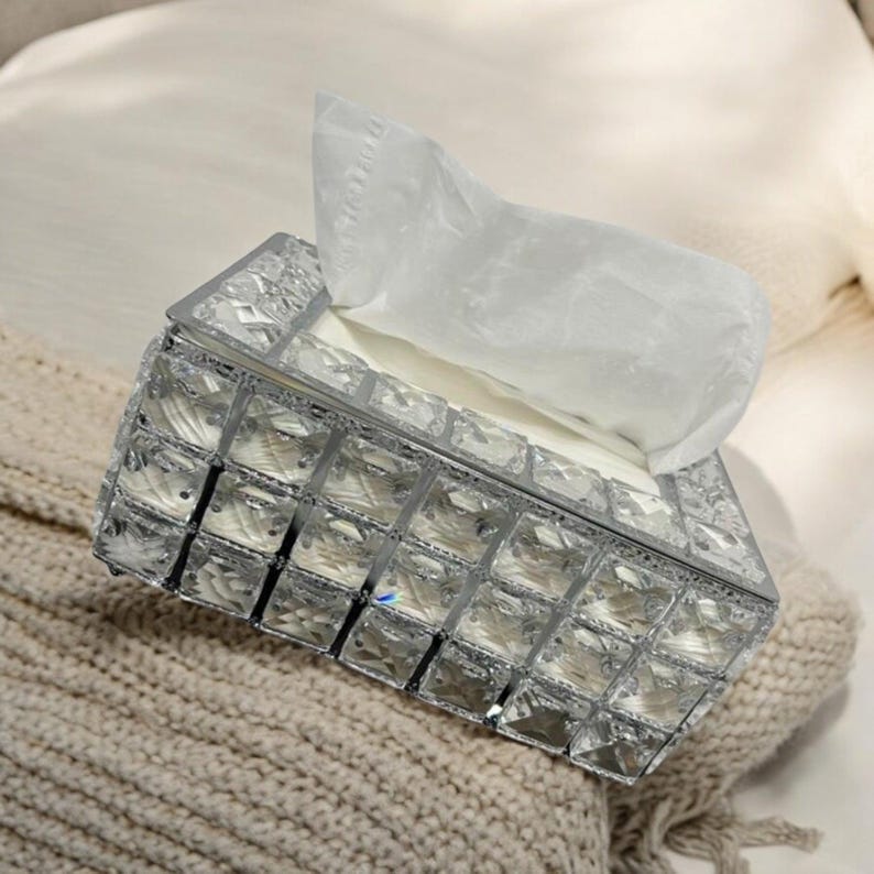 Crystal Tissue Box for Living Room Creative Light Luxury High-end Paper ...