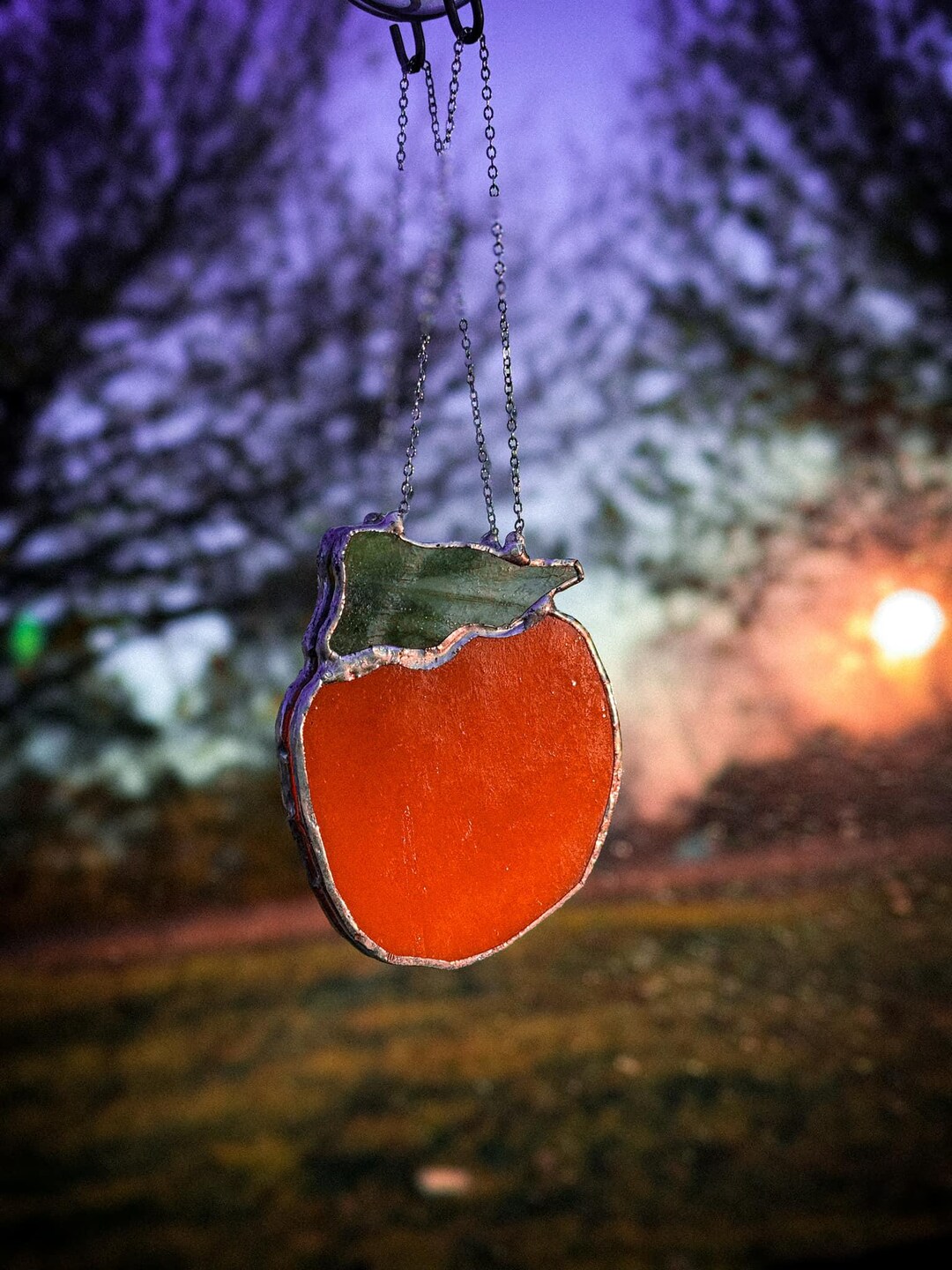Persimmon Fruit Stained Glass Handmade Original Design Unique Window ...