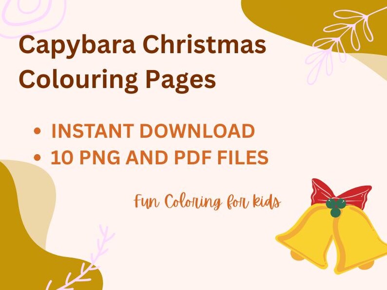 Capybara Christmas Colouring Pages | PNG | PDF - Etsy Australia
