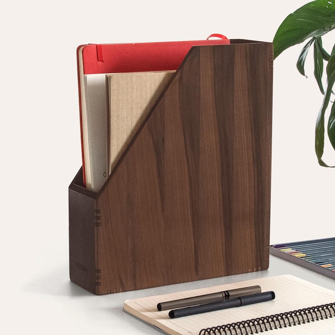 Paper Tray, File Holder & Magazine Rack - Walnut, Magazine File Holder ...