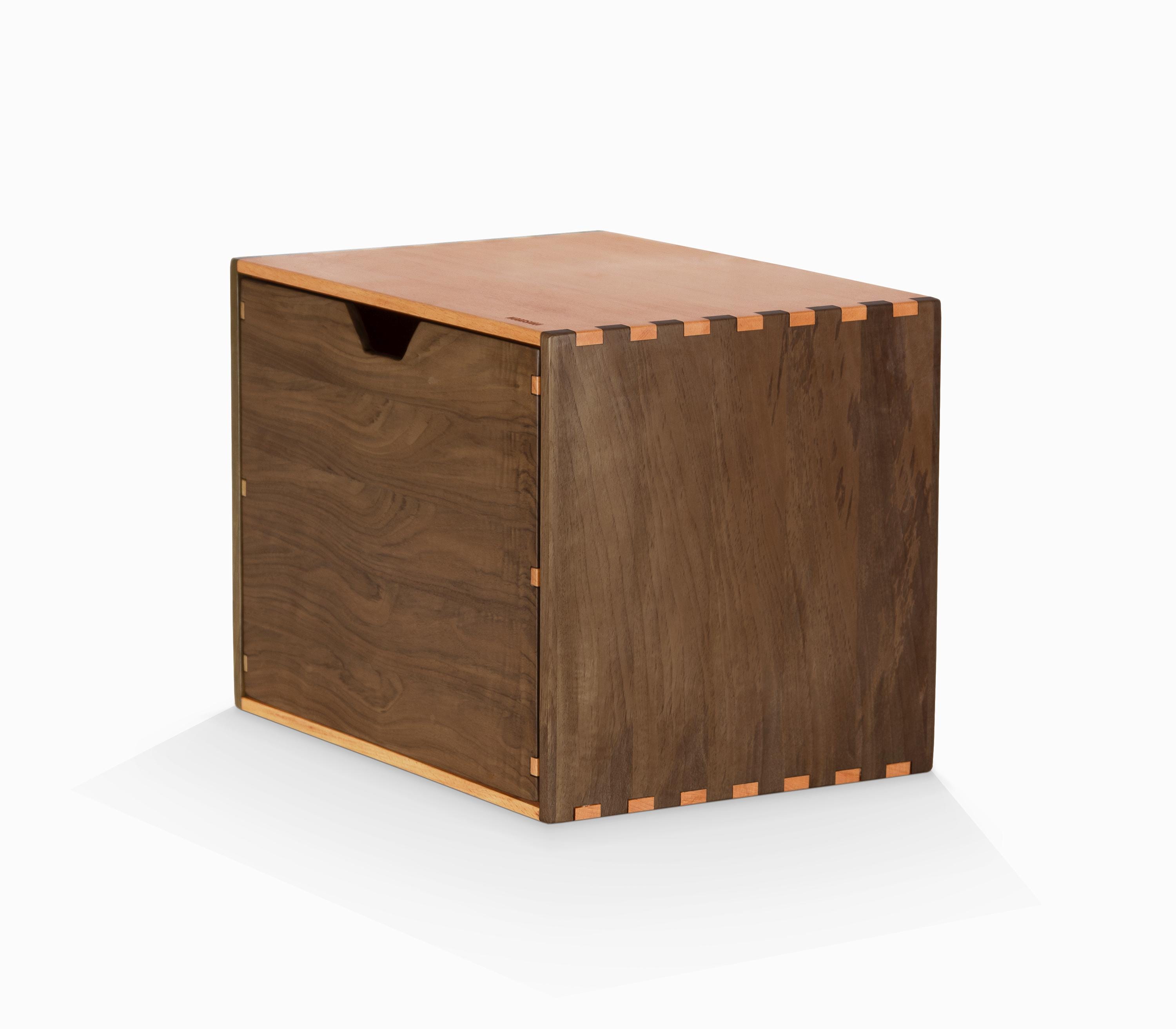 Solid Walnut & Hornbeam Storage Box With Drawer | Multipurpose ...