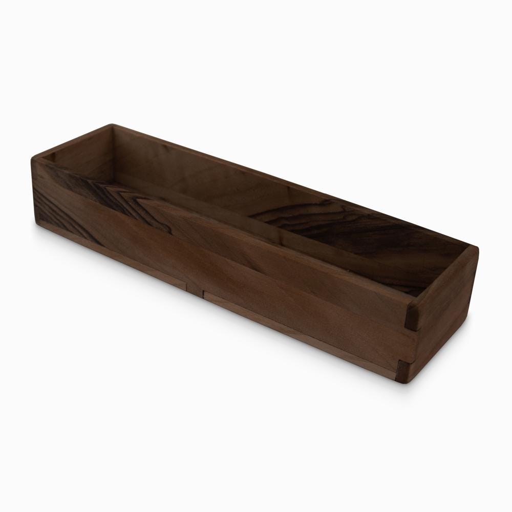 Solid Walnut Desk Organizer With Drawer | Pen Storage & Open ...