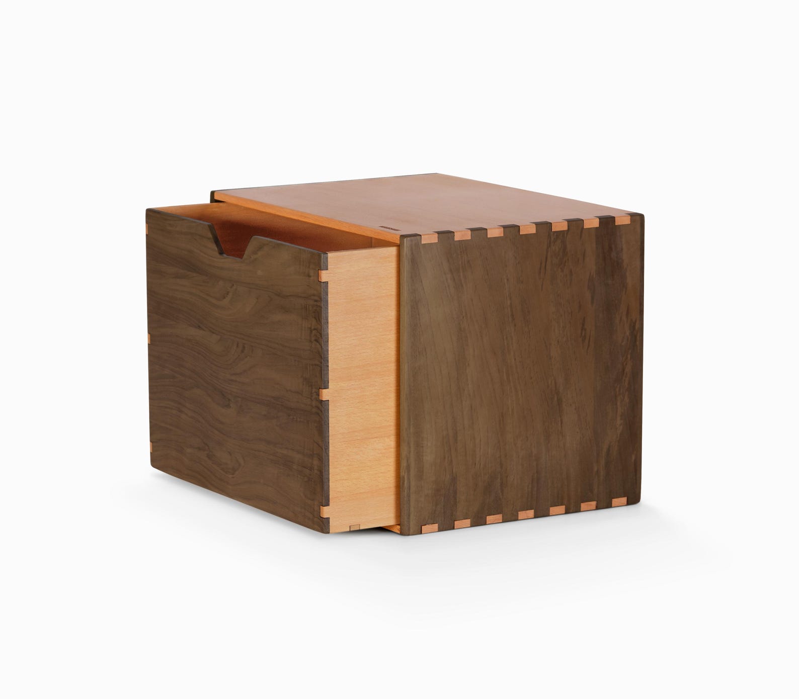 Solid Walnut & Hornbeam Storage Box With Drawer | Multipurpose ...