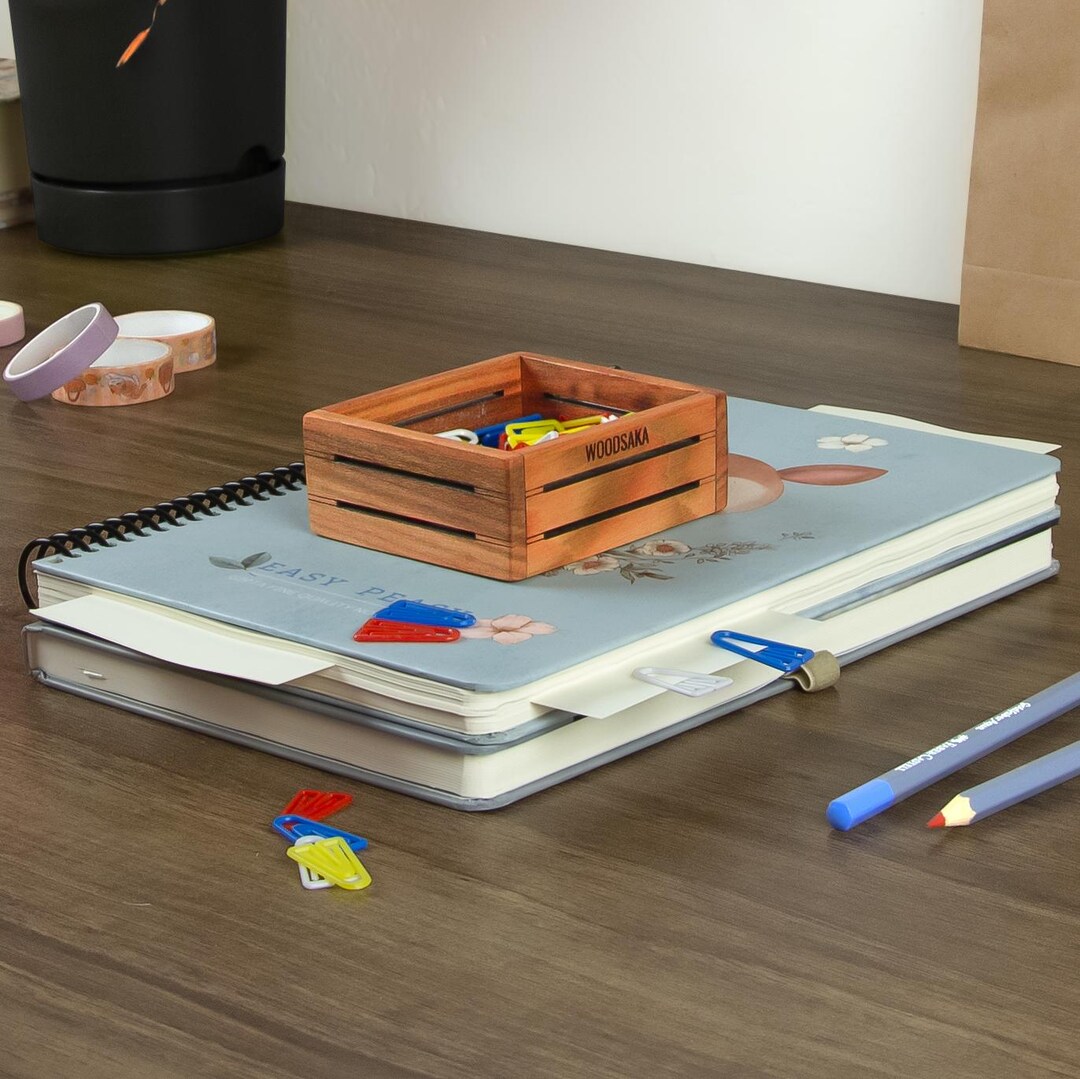 Solid Cherry Wood Paperclip Holder & Small Item Organizer | 3line ...