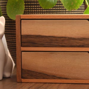Solid Walnut & Beech Wood Desktop Organizer | 2 Tier Stationery Storage ...