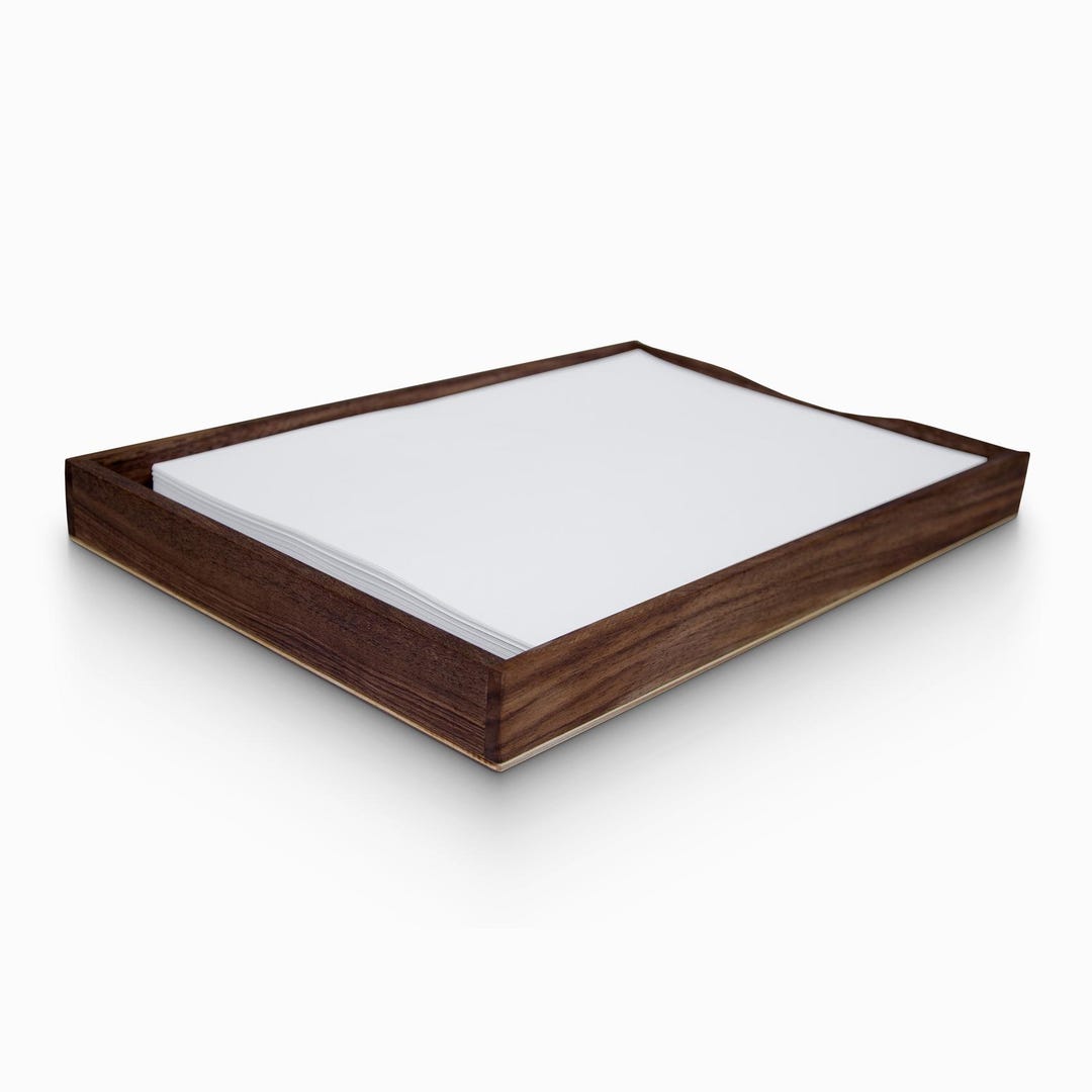 Woodsaka - Gobi A4 Paper Tray and Document Holder - Walnut Wood & Birch ...