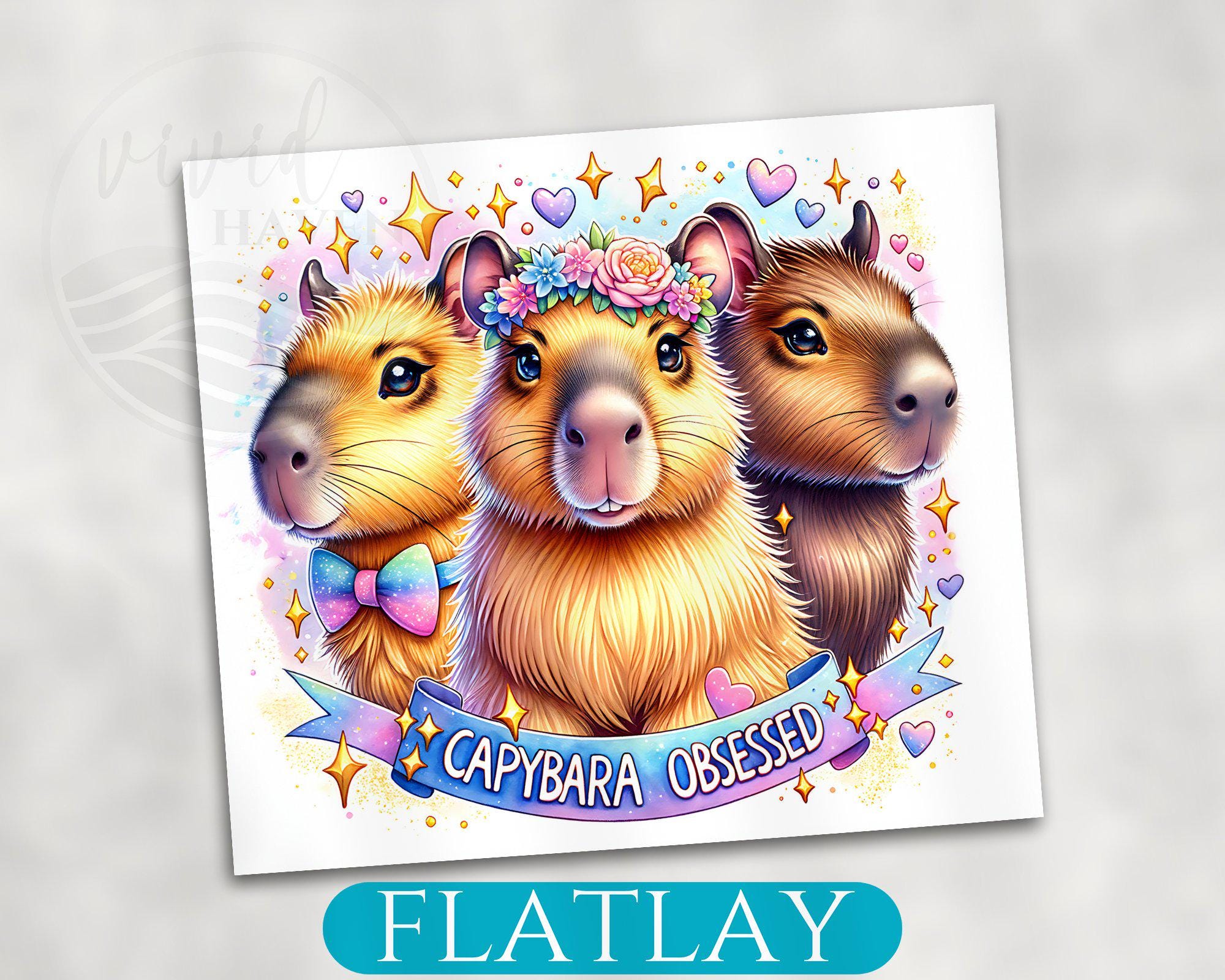 Cute Capybara Tumbler Wrap, 20oz Skinny Tumbler Sublimation Design ...