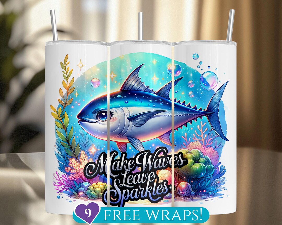 Cute Fish Tumbler Wrap, Affirmation 20 Oz Skinny Straight Tumbler ...