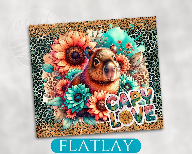 Cute Capybara Tumbler Wrap, Capy Love 20 Oz Skinny Tumbler Sublimation ...