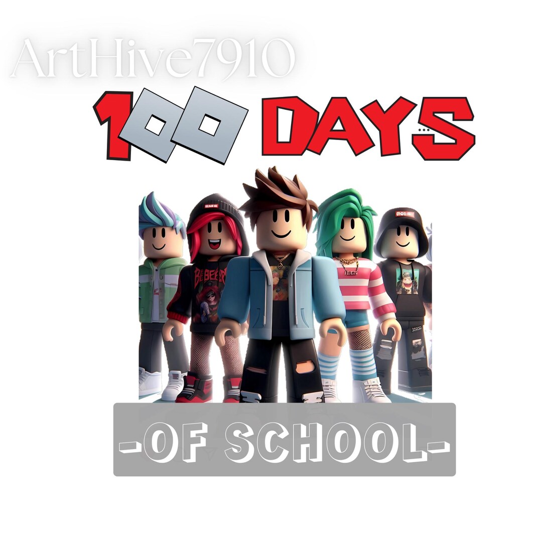 100 Days of School PNG I Roblox School Design I Gamer School Shirt PNG ...
