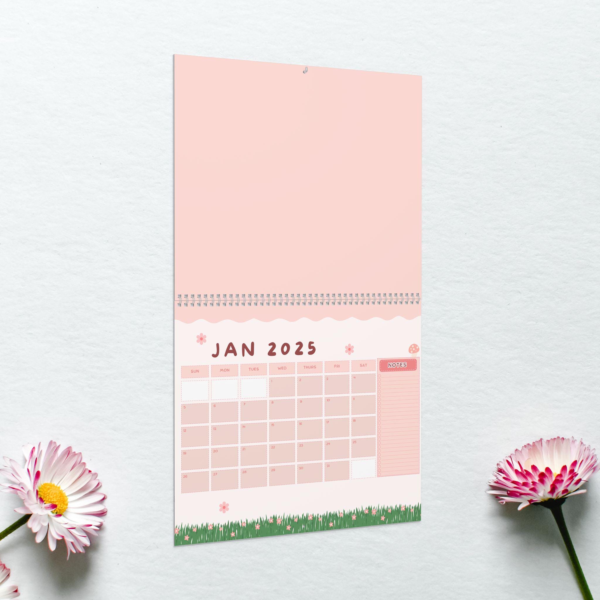 2025 Pastel Pink Wall Calendar, Cute Girly Yearly Planner, Girly ...