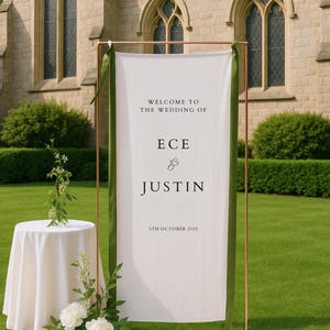 Custom Linen Wedding Sign, Fabric Wedding Sign, Custom Welcome Sign ...