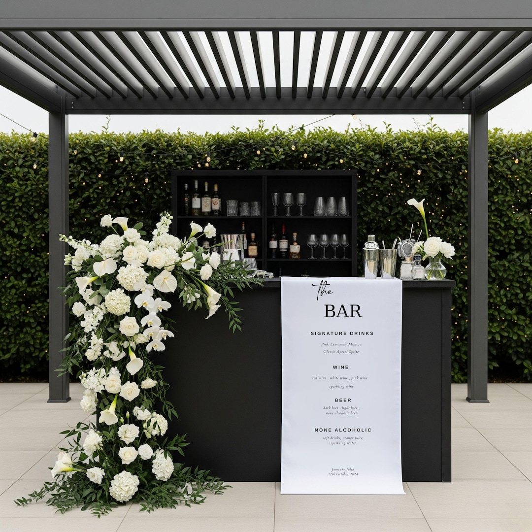 Fabric Bar Sign, Fabric Bar Menu, Wedding Bar Menu, Custom Linen Bar ...