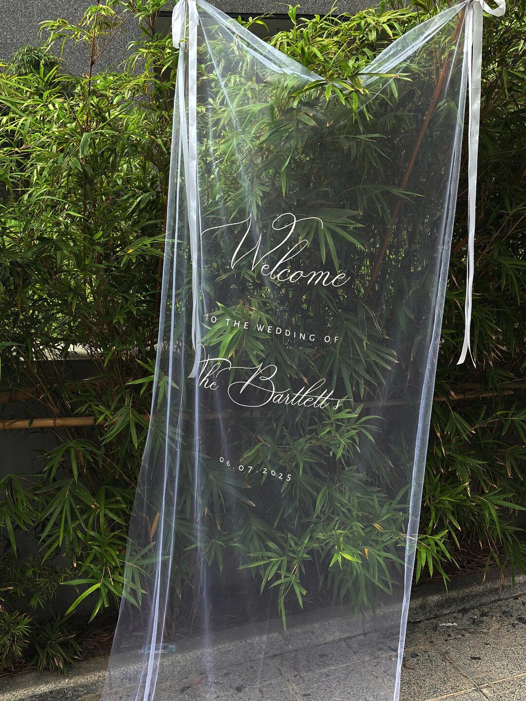 Welcome Fabric Sign, Sheer Sign, Fabric Sign, Wedding Veil, Fabric Sign ...